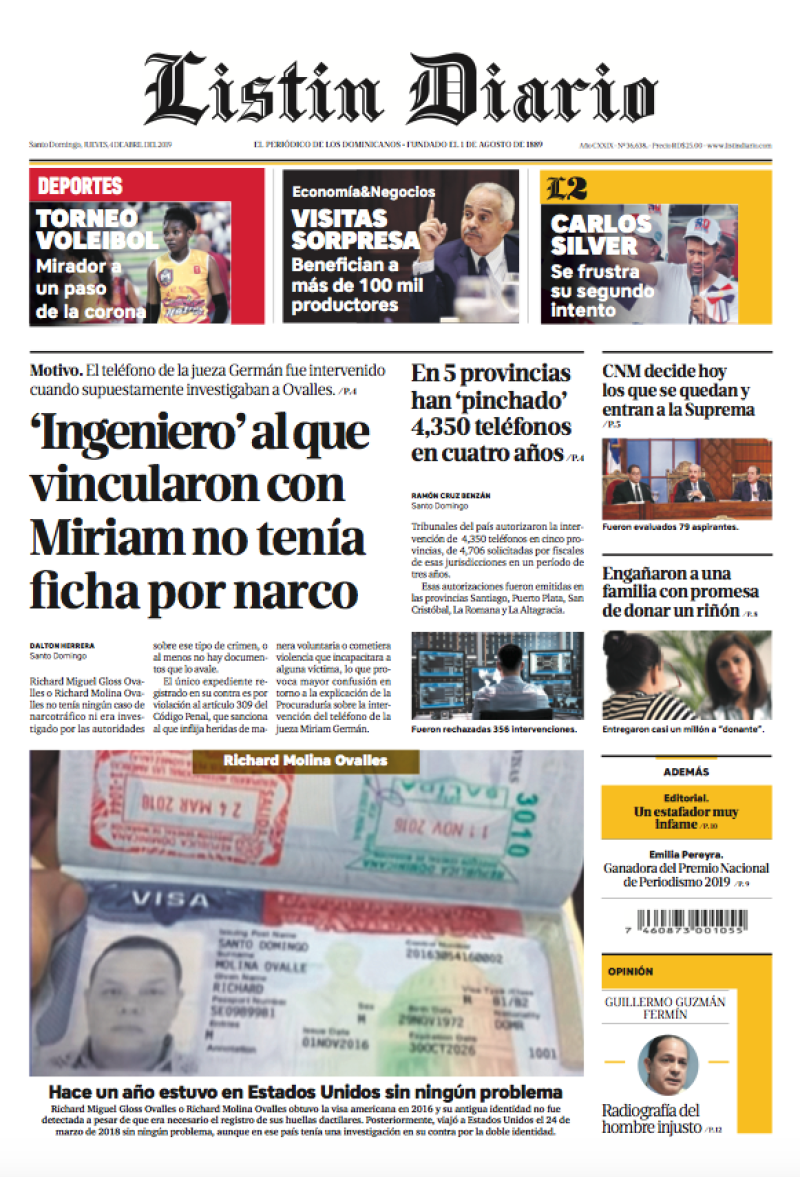 "La semana contada con las portadas del Listín Diario"| Listín Diario