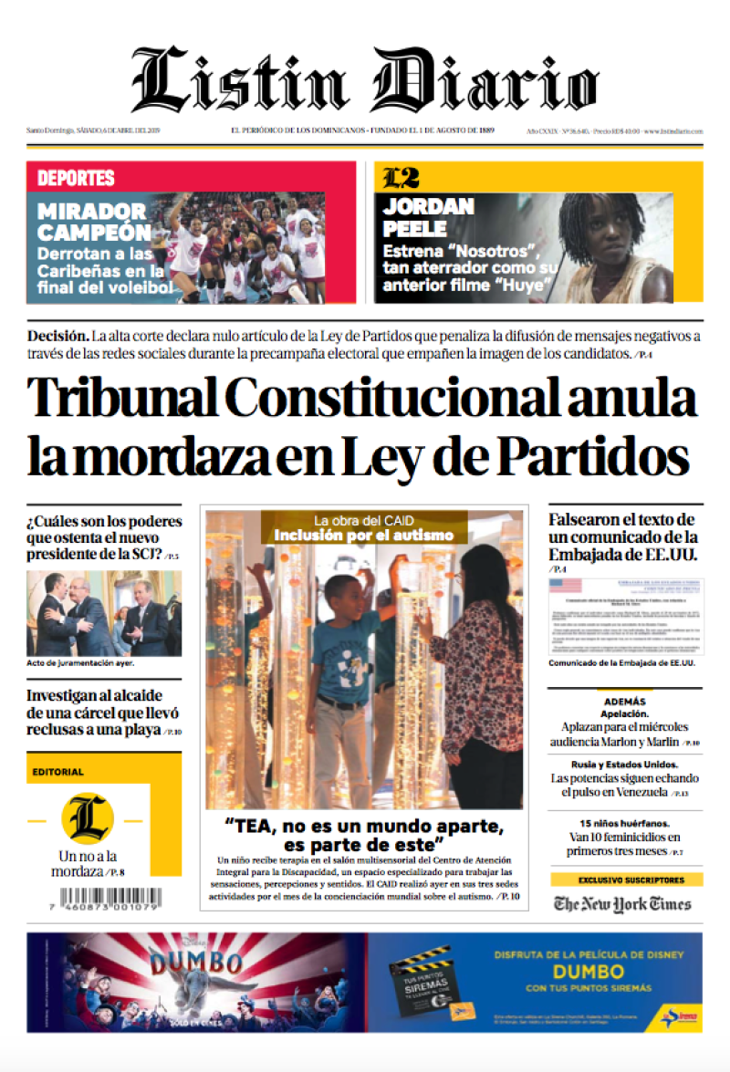 "La semana contada con las portadas del Listín Diario"| Listín Diario