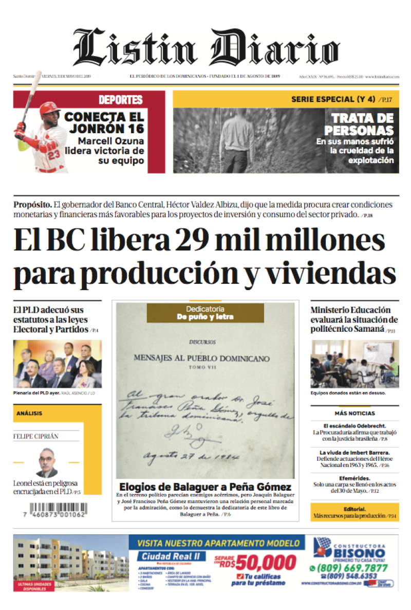 "La semana contada con las portadas del Listín Diario"| Listín Diario