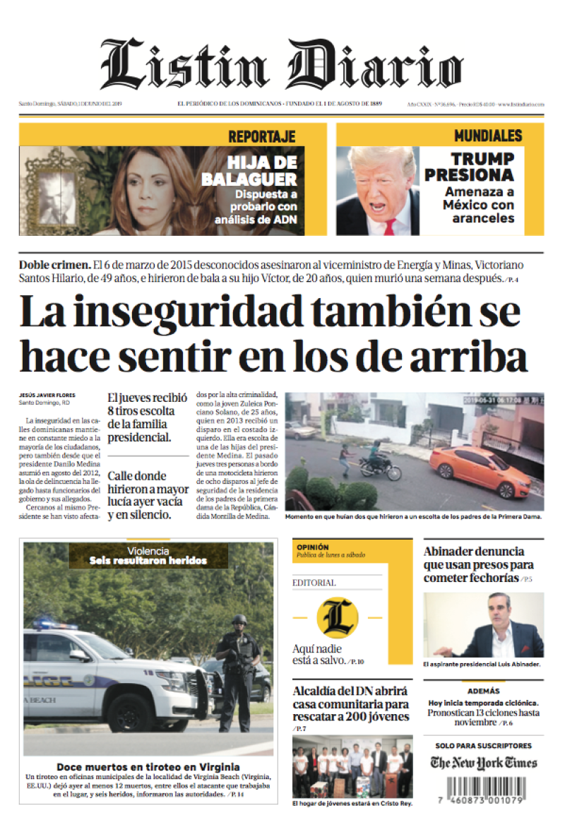 "La semana contada con las portadas del Listín Diario"| Listín Diario