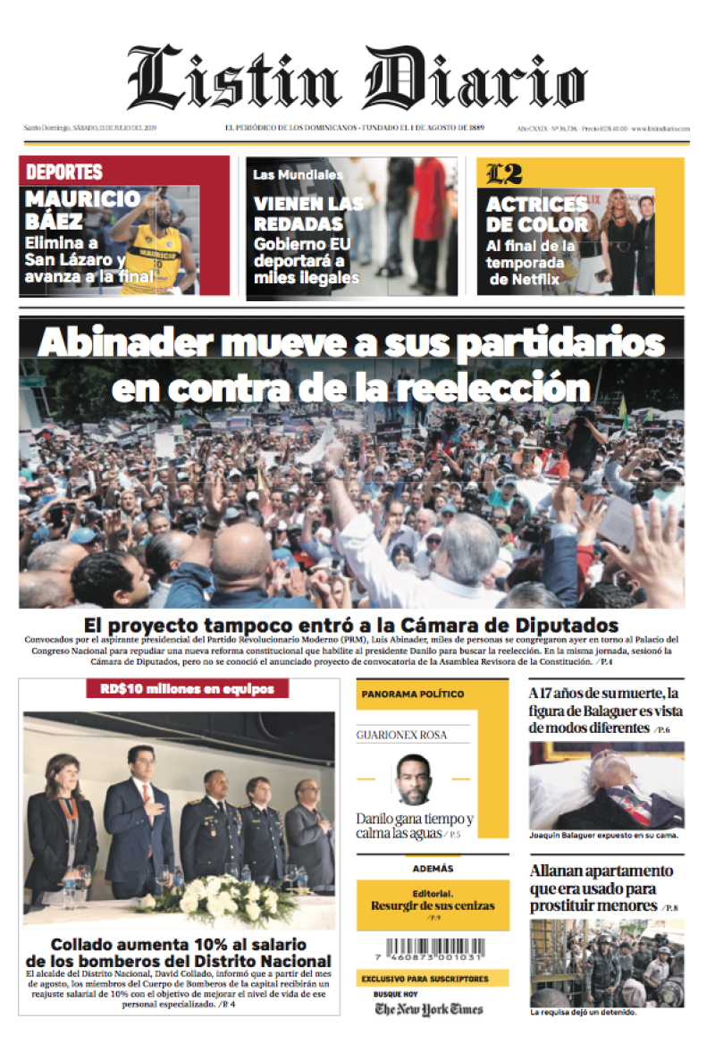 "La semana contada con las portadas del Listín Diario"| Listín Diario