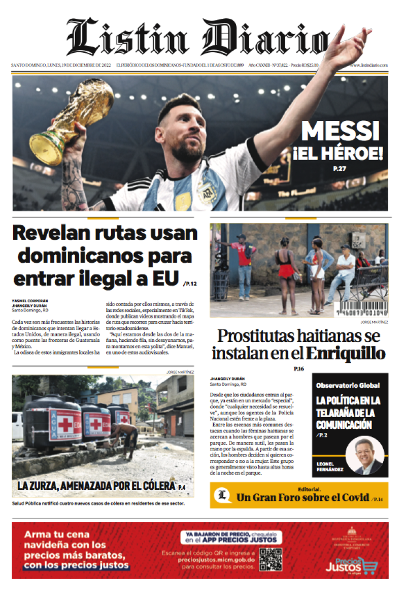 "Listín Diario 19-12-2022"| Listín Diario