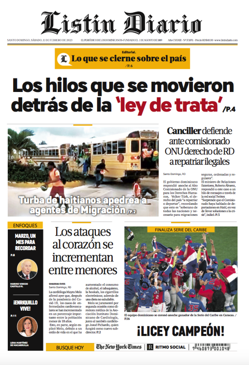 Listín Diario 11-02-2023 | Listín Diario